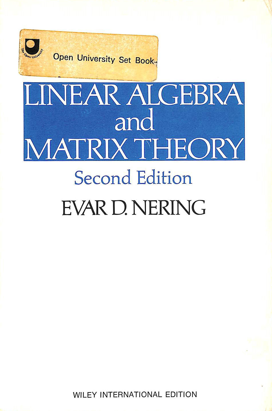 Linear Algebra And Matrix Theory